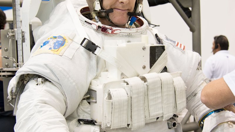 Tim Peake in EVA suit - Destination Space