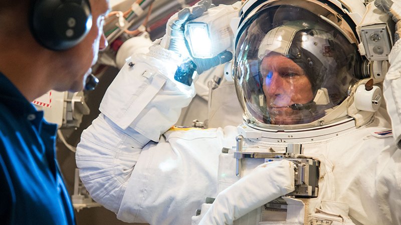 Tim in EVA suit - Destination Space